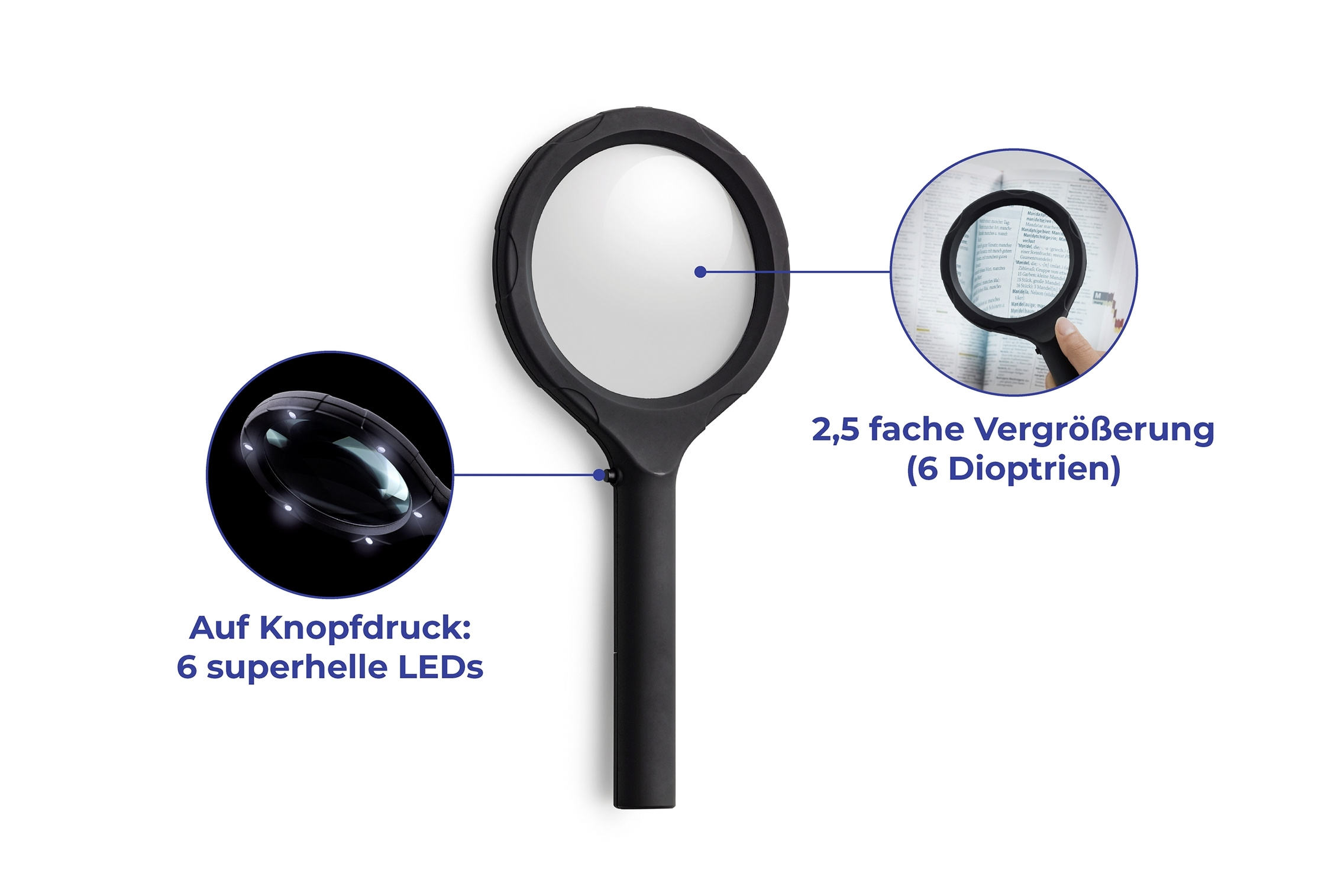 Uniwersalna lupa z diodami LED, Ø 8,5 cm, Maximex | wenko-sklep.pl